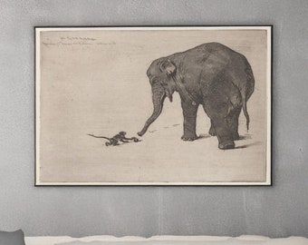 elephant monkey drawing