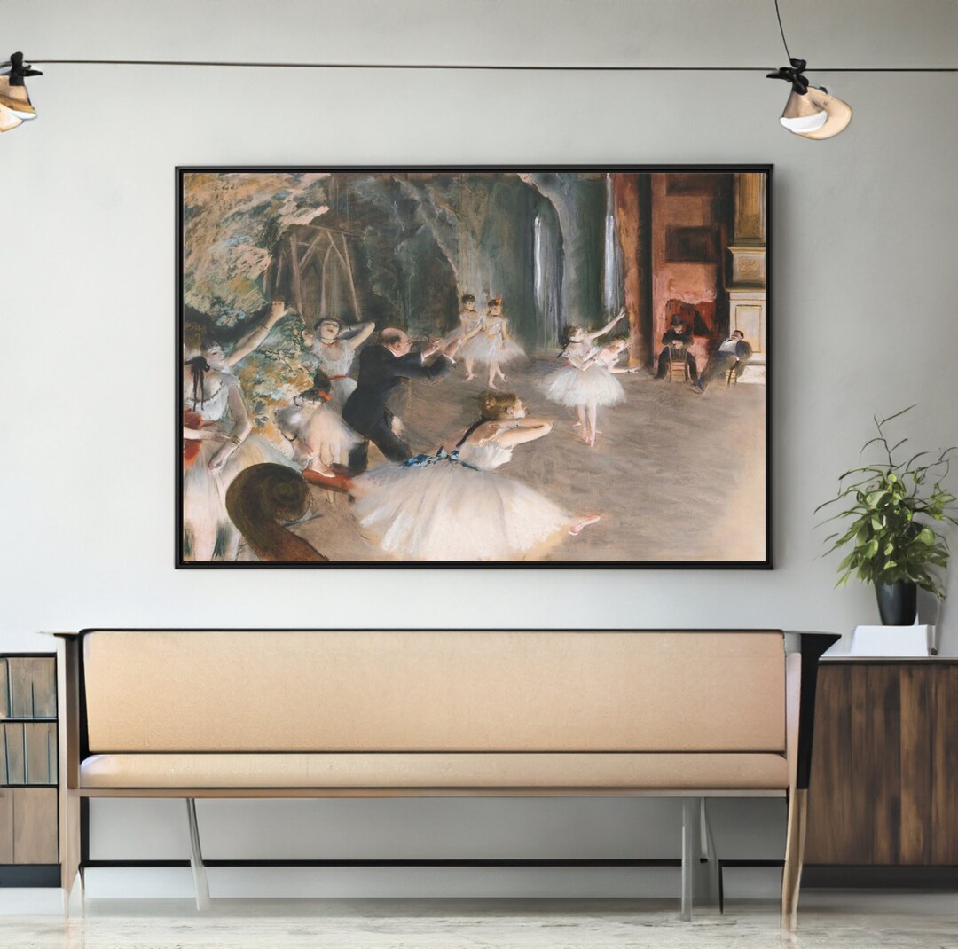Edgar Degas the Rehearsal Onstage Canvas/poster Wall Art Reproduction ...