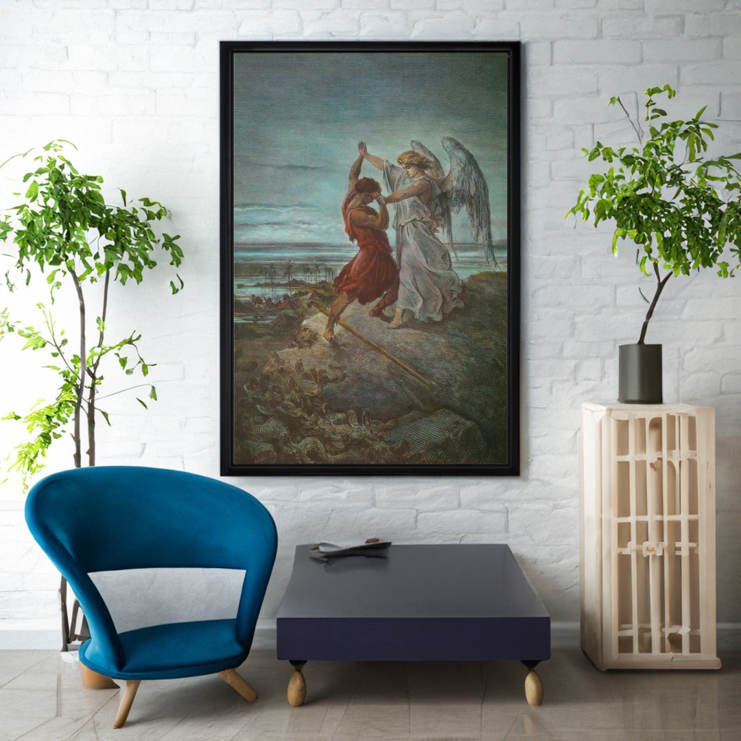 Gustave Dore: Jacob Wrestles With the Angel - Canvas Art Print - Etsy