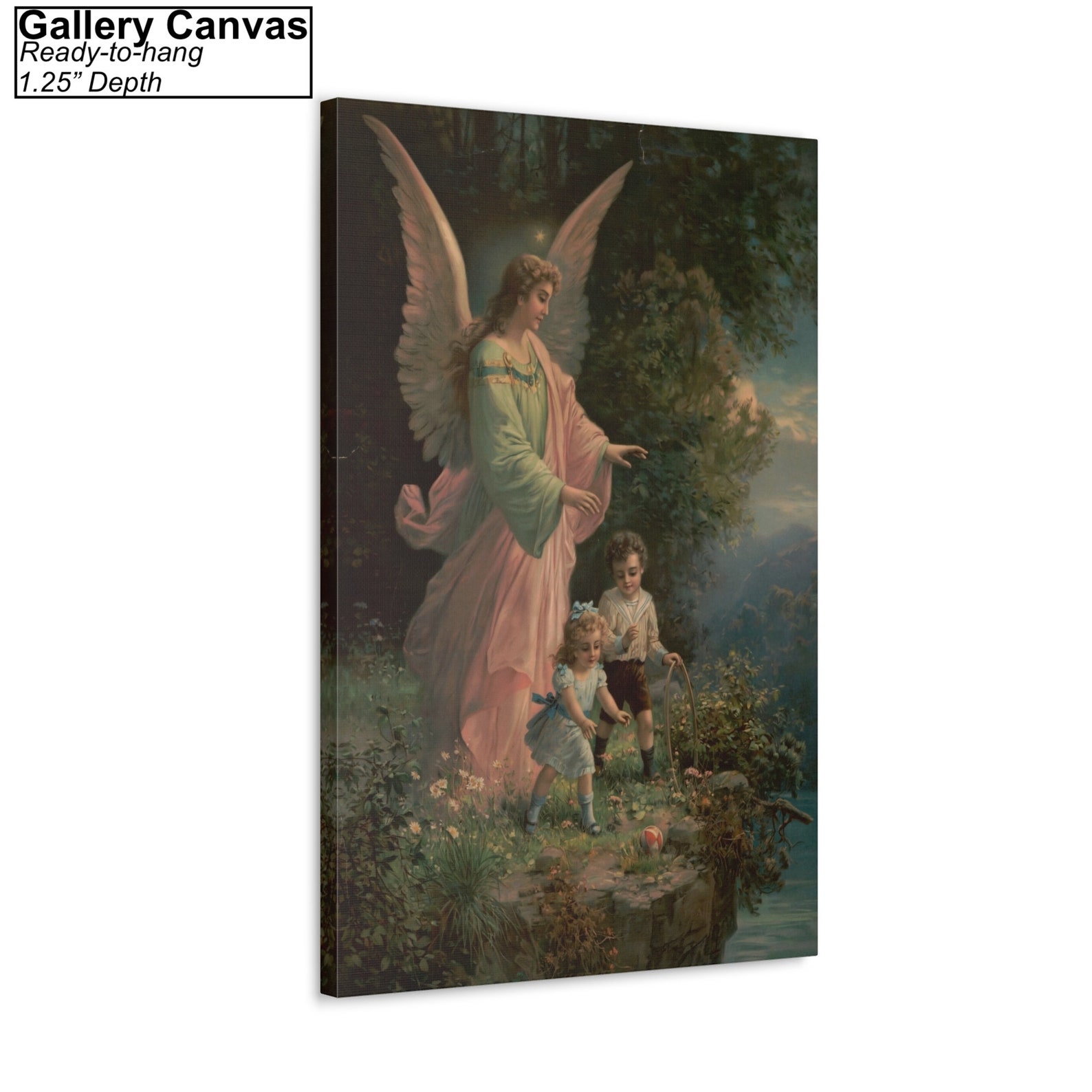 Guardian Angel Canvas/poster Wall Art Reproduction, Catholic Painting ...