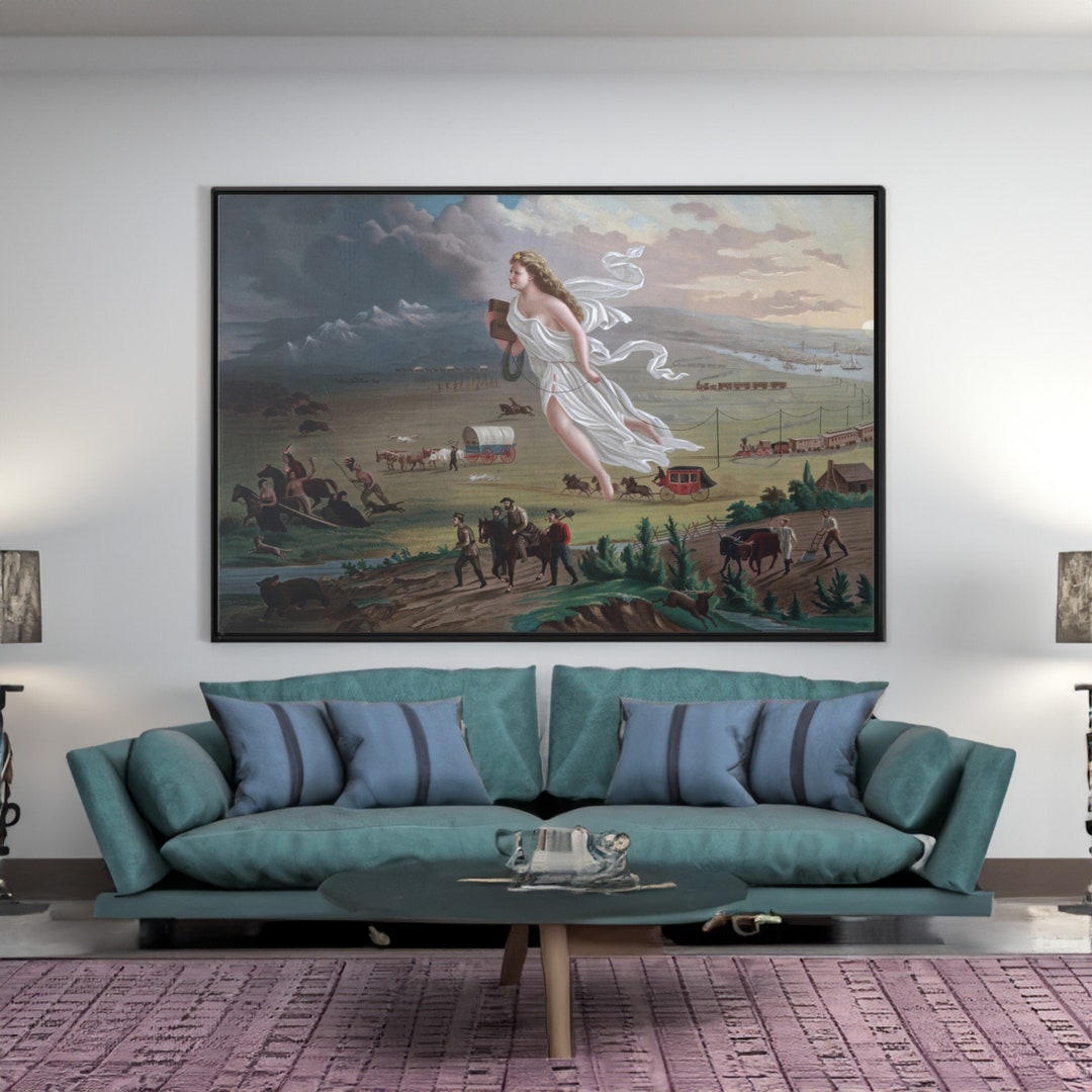 American Progress by John Gast Canvas Wall Art Reproduction, Manifest ...