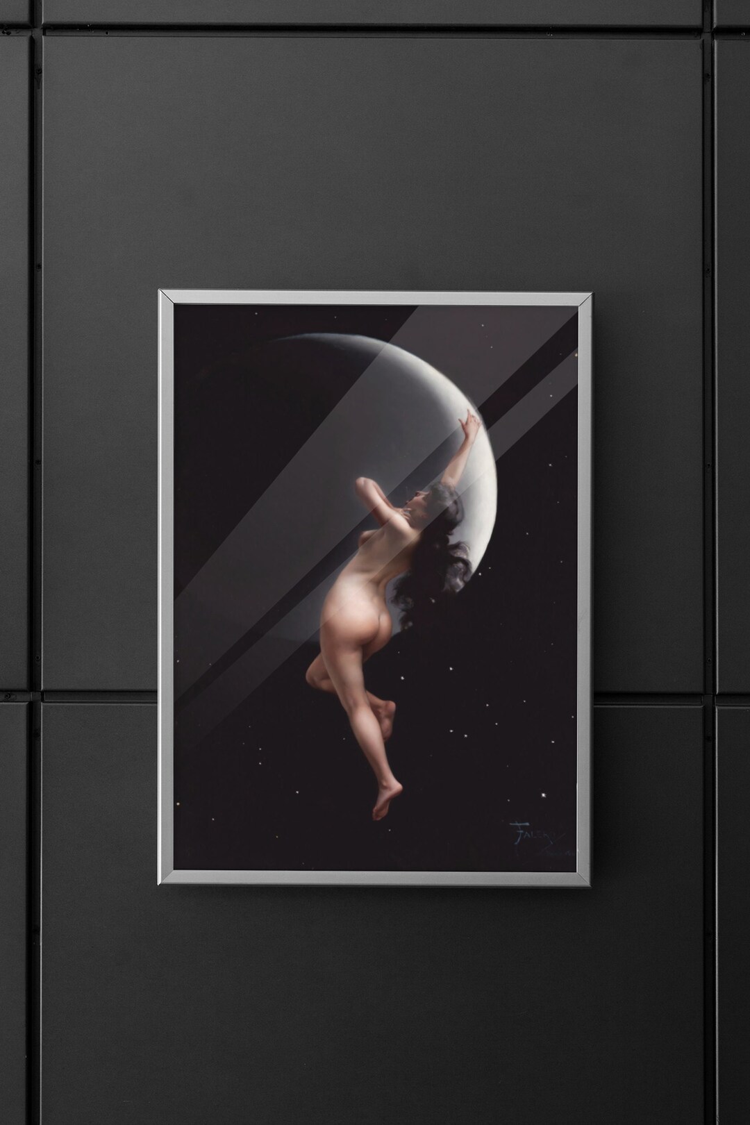 Luis Ricardo Falero Moon Nymph Canvasposter Wall Art Reproduction Women Body Art Print Etsy