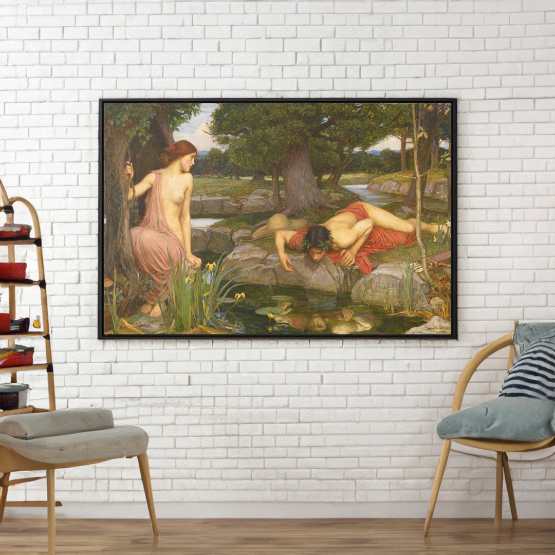 John William Waterhouse Echo and Narcissus Canvas/poster Wall Art, Romanticism Art Print ...