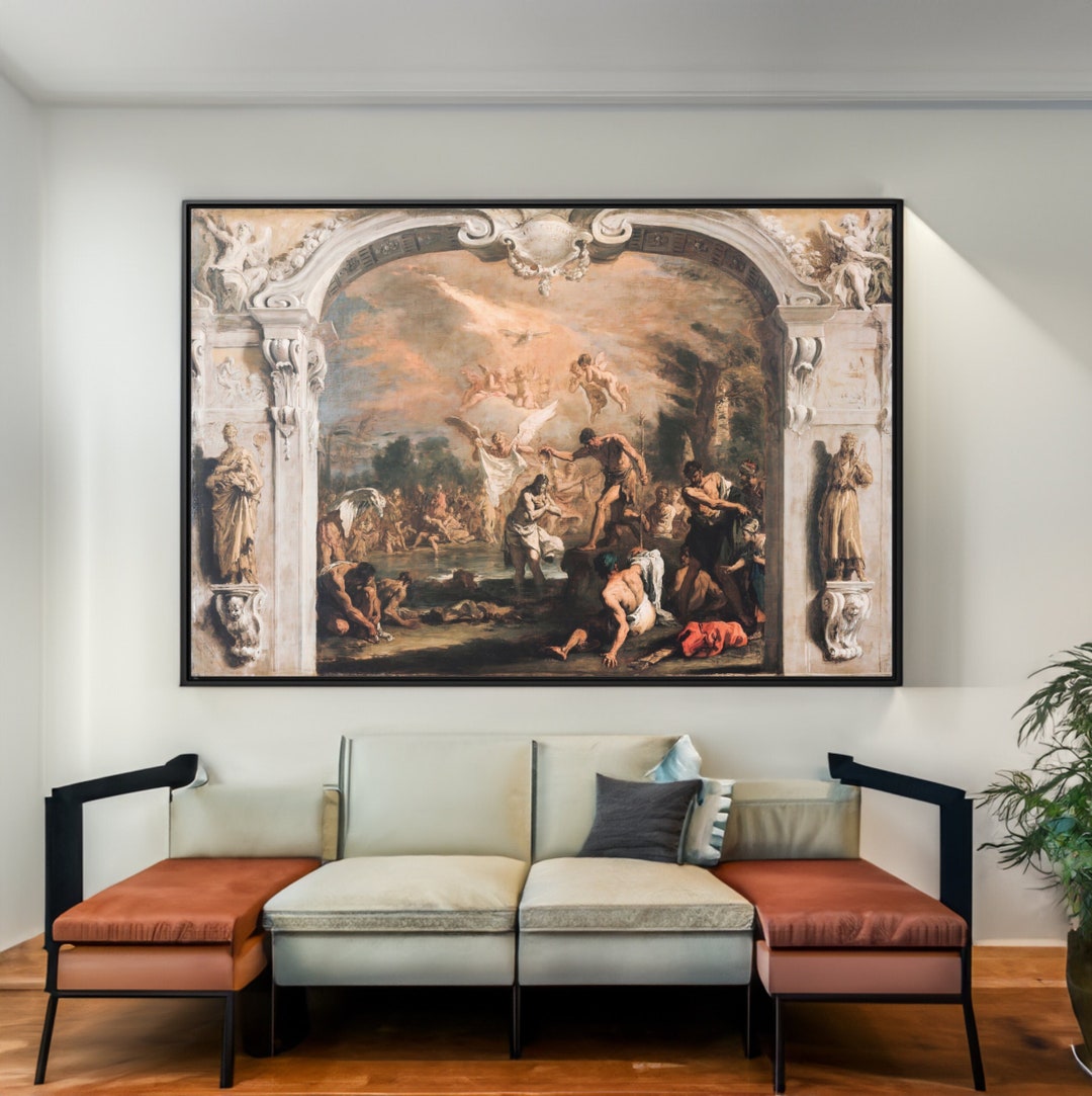 Sebastiano Ricci: the Baptism of Christ - Antique Religious Art Print ...