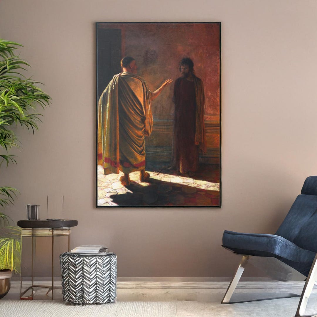 Christ and Pilate by Nikolai Ge Canvas/poster Wall Art Reproduction ...