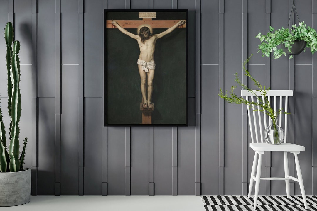 Diego Velazquez Christ Crucified Canvas Wall Art, Jesus Cross Painting Print, Religious Poster ...