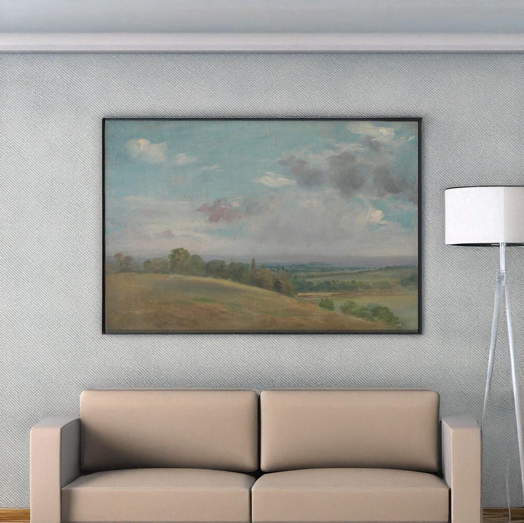 Vintage Meadow Landscape Print: English Countryside Framed Art - Etsy