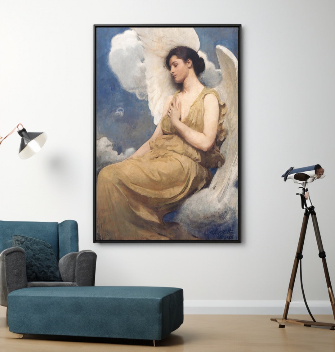 Abbott Handerson Thayer Angel Art Print: Vintage Winged Figure Canvas ...