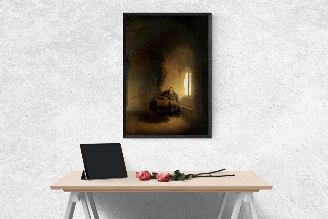 Rembrandt Philosopher Reading Canvas/poster Art Reproduction - Etsy