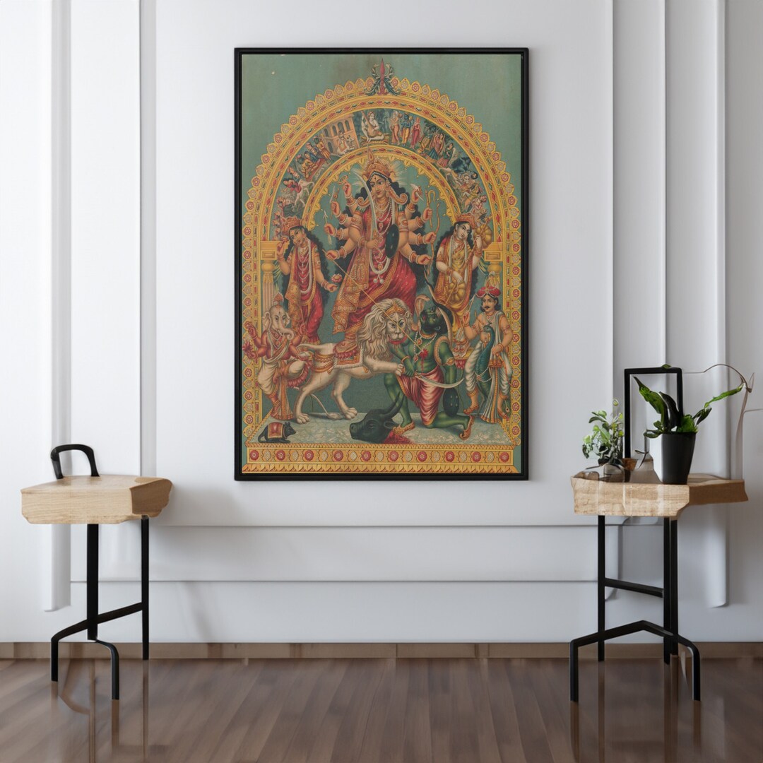 Shri Shri Durga With Mahisha Trisula Lakshmi Saraswati Canvas/poster ...