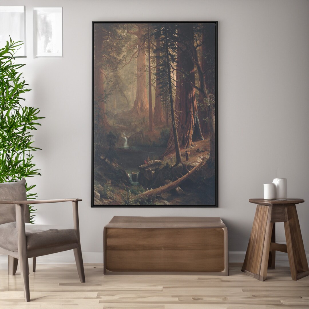 Albert Bierstadt Giant Redwood Trees Print: Vintage Landscape Art ...