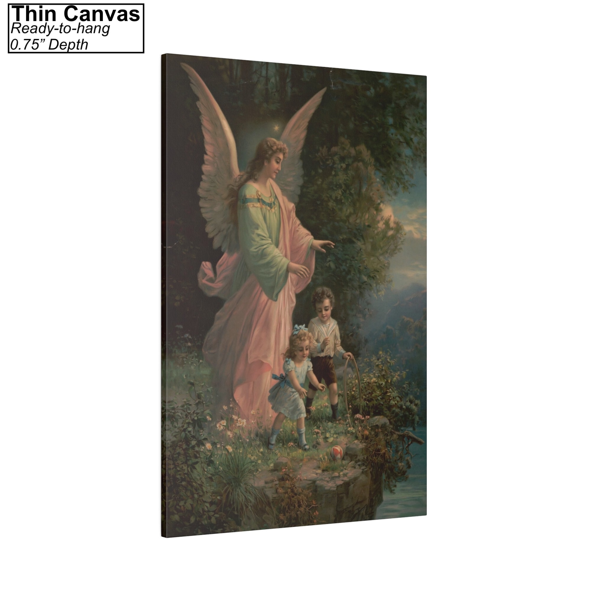 Guardian Angel Canvas/poster Wall Art Reproduction, Catholic Painting ...