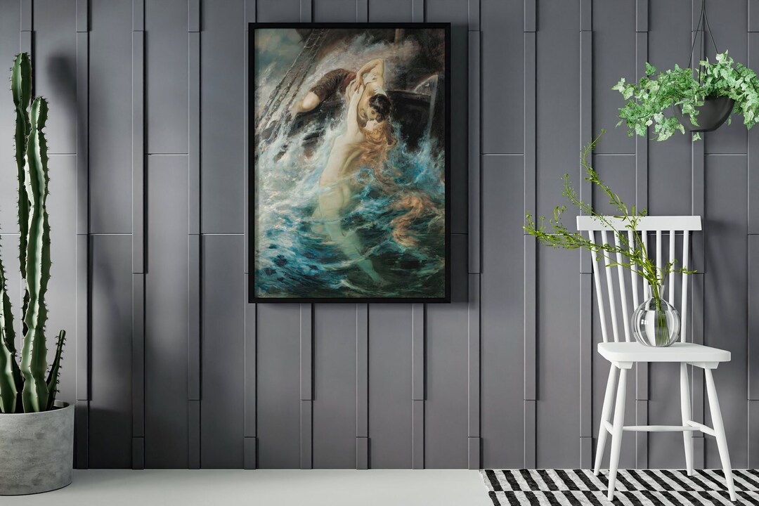 Gustav Wertheimer Der Kuss der Sirene Leinwand/Poster Kunst - Etsy.de