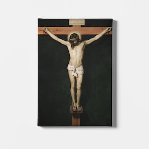 Diego Velazquez Christ Crucified Canvas Wall Art, Jesus Cross Painting Print, Religious Poster ...
