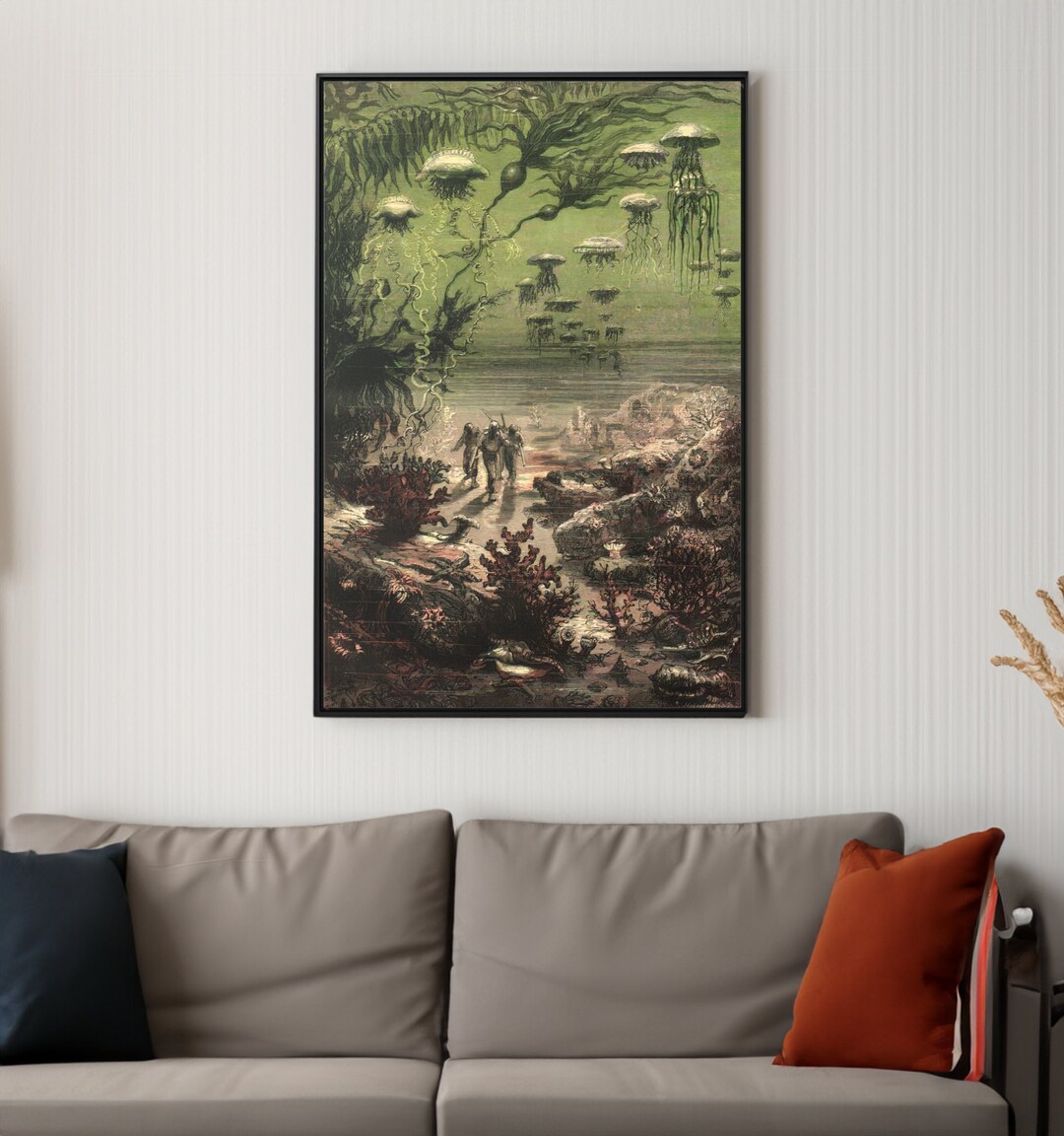 Jules Verne Art Print: Twenty Thousand Leagues Under the Sea Canvas - Etsy