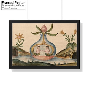 Antique Alchemy Illustration Canvas Wall Art Reproduction, Mystical ...