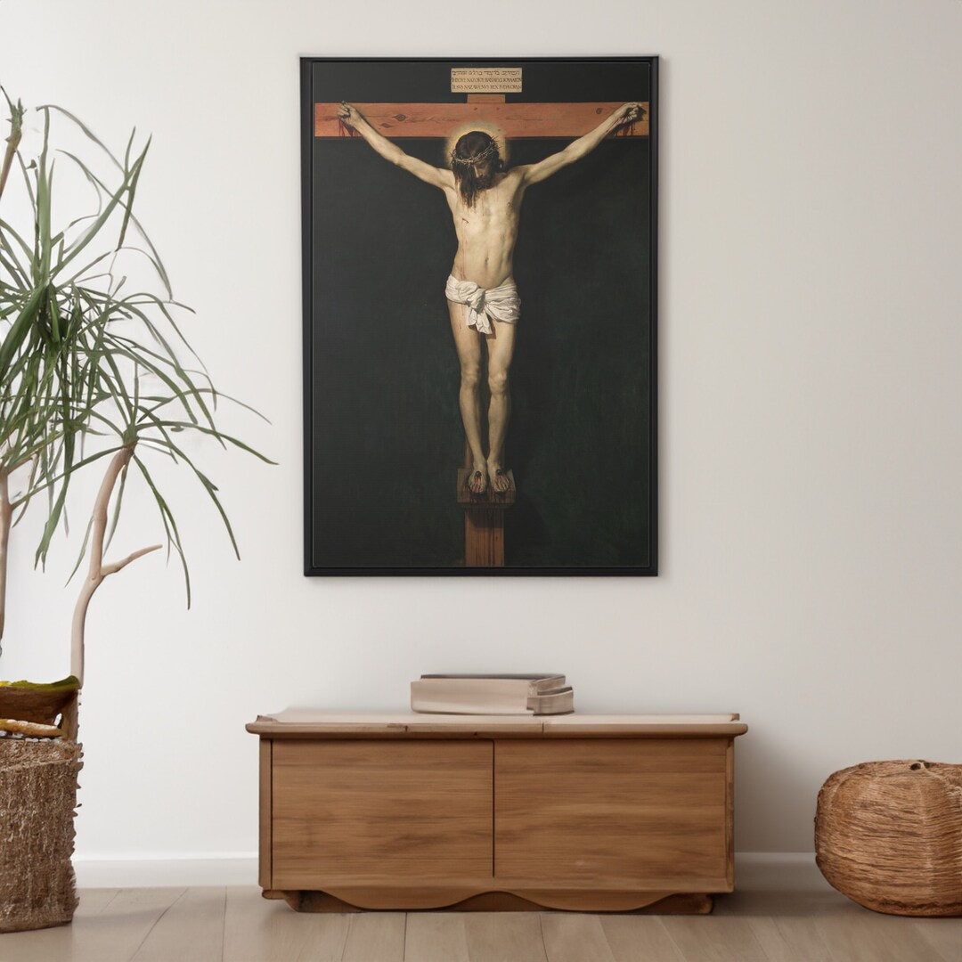 Christ Crucified by Diego Velazquez Canvas Wall Art Reproduction, Religious Jesus Cross Painting ...