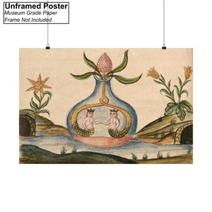 Antique Alchemy Illustration Canvas Wall Art Reproduction, Mystical ...