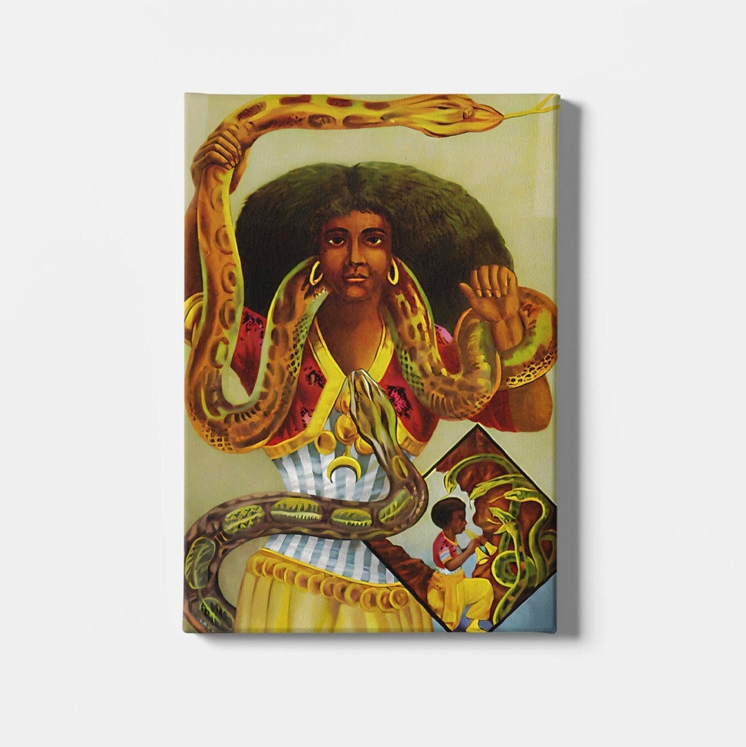 Mami Wata Canvas Wall Art, Water Mother Poster, La Sirene Print, Snake ...