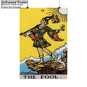 The Fool Tarot Card Canvas Wall Art Reproduction, Psychic Painting ...