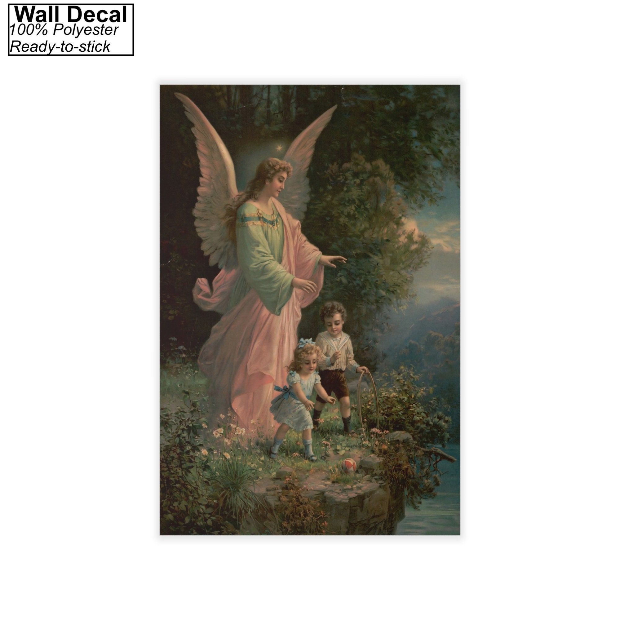 Guardian Angel Canvas/poster Wall Art Reproduction, Catholic Painting ...