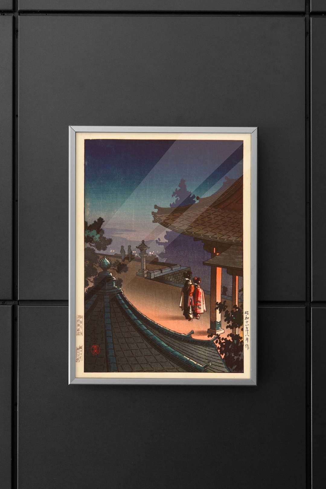 Tsuchiya Koitsu Evening at Mii Temple Canvas/poster Art Reproduction, Vintage Woodblock Print ...