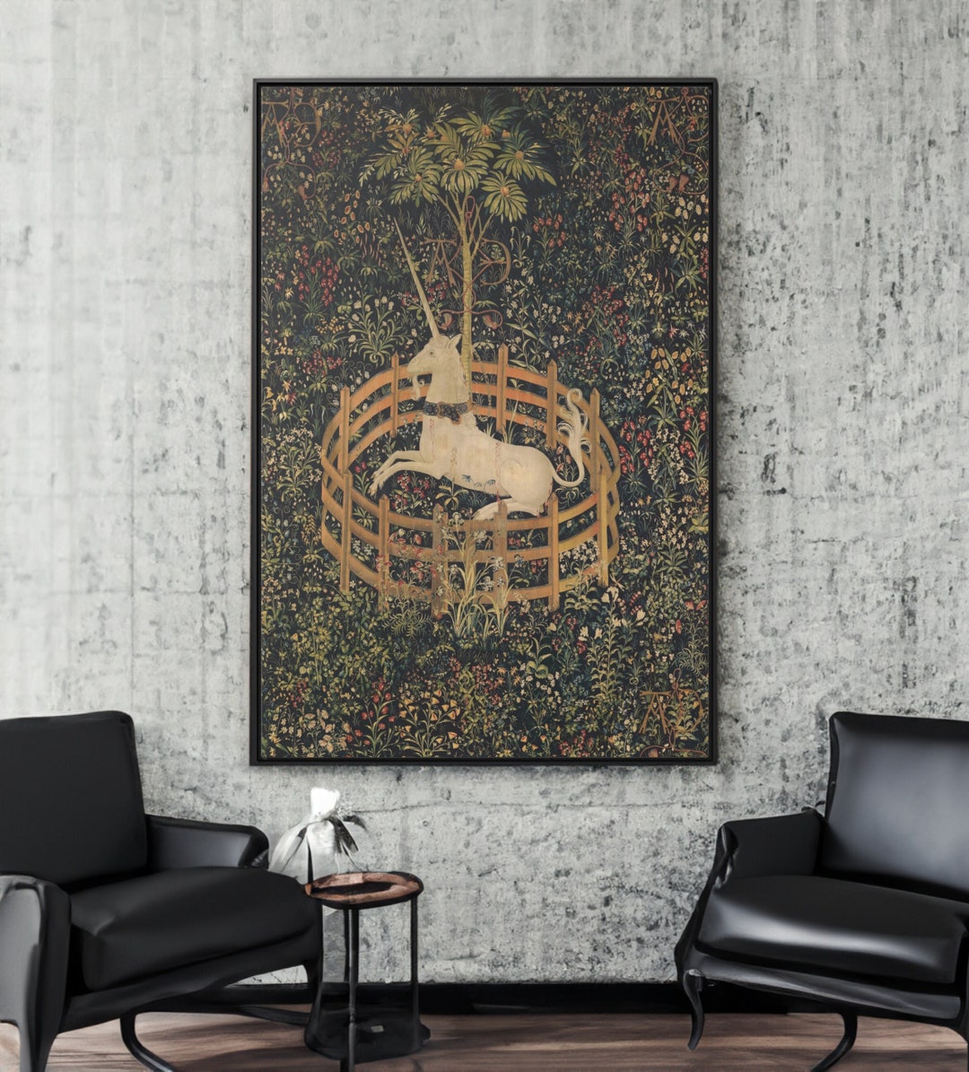 Unicorn in Captivity Canvas/poster Wall Art Reproduction, Antique ...