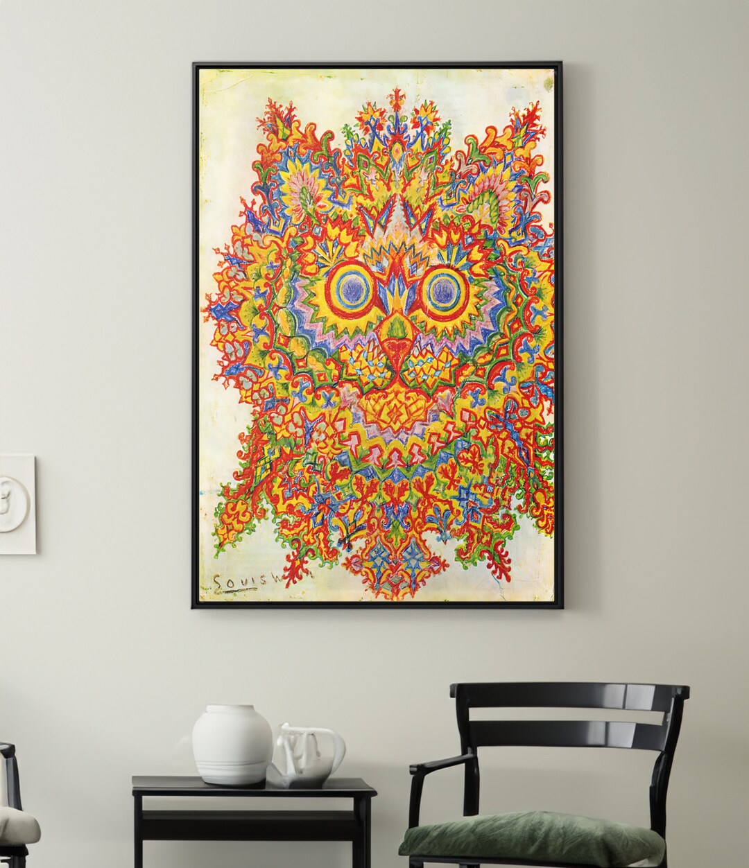 Louis Wain Untitled Cat Canvas/poster Wall Art Reproduction, Colorful ...
