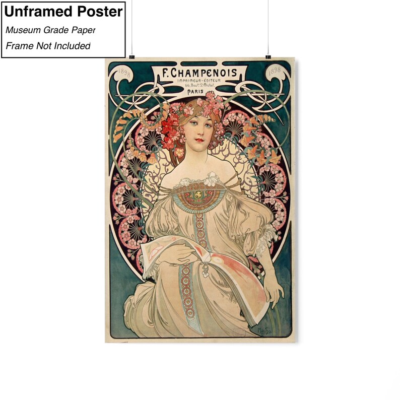 F. Champenois by Alphonse Mucha Canvas/poster Wall Art Reproduction ...