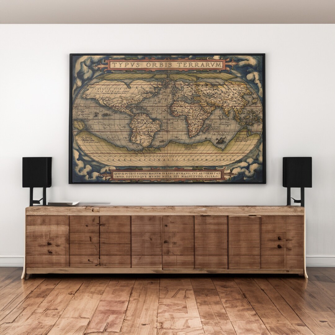 Ortelius World Map Terrarum Canvas/poster Wall Art Reproduction - Etsy