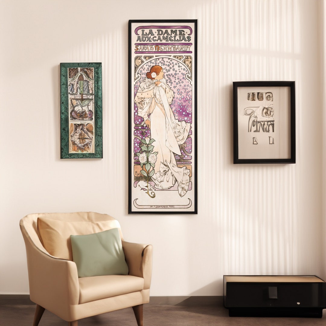 Alphonse Mucha Sarah Bernhardt Canvas Wall Art, Vintage Framed Art ...