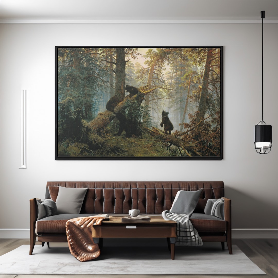 Ivan Shishkin Morning in a Pine Forest Canvas/poster Wall Art, Bear Art ...