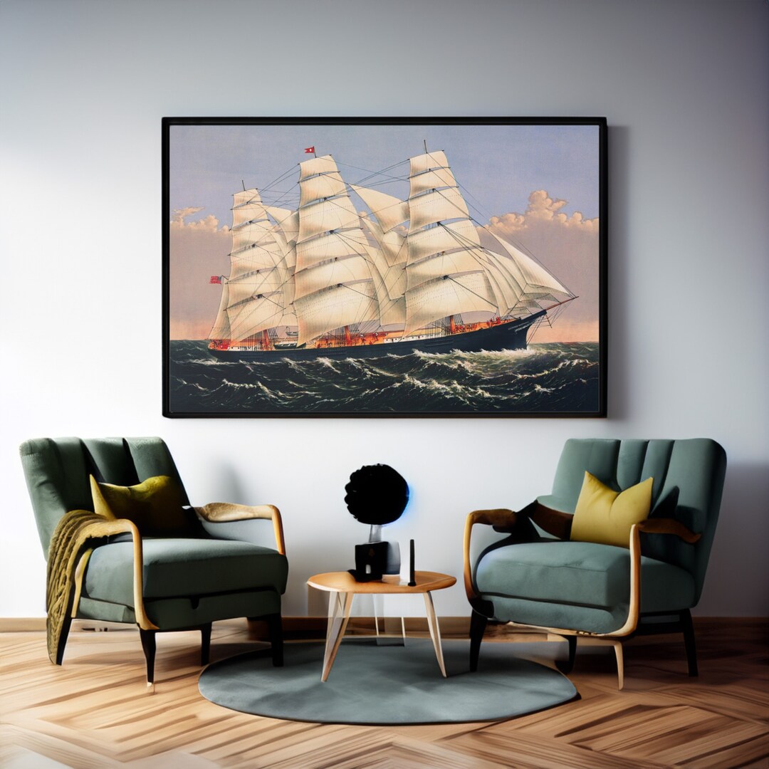 Clipper Ship 'three Brothers' Canvas Print: Nautical Wall Art - Etsy