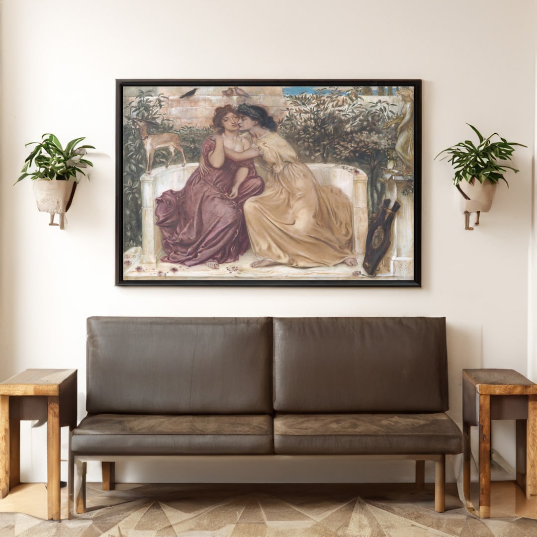 Sappho And Erinna Art Print Simeon Solomon Canvas Or Poster Etsy