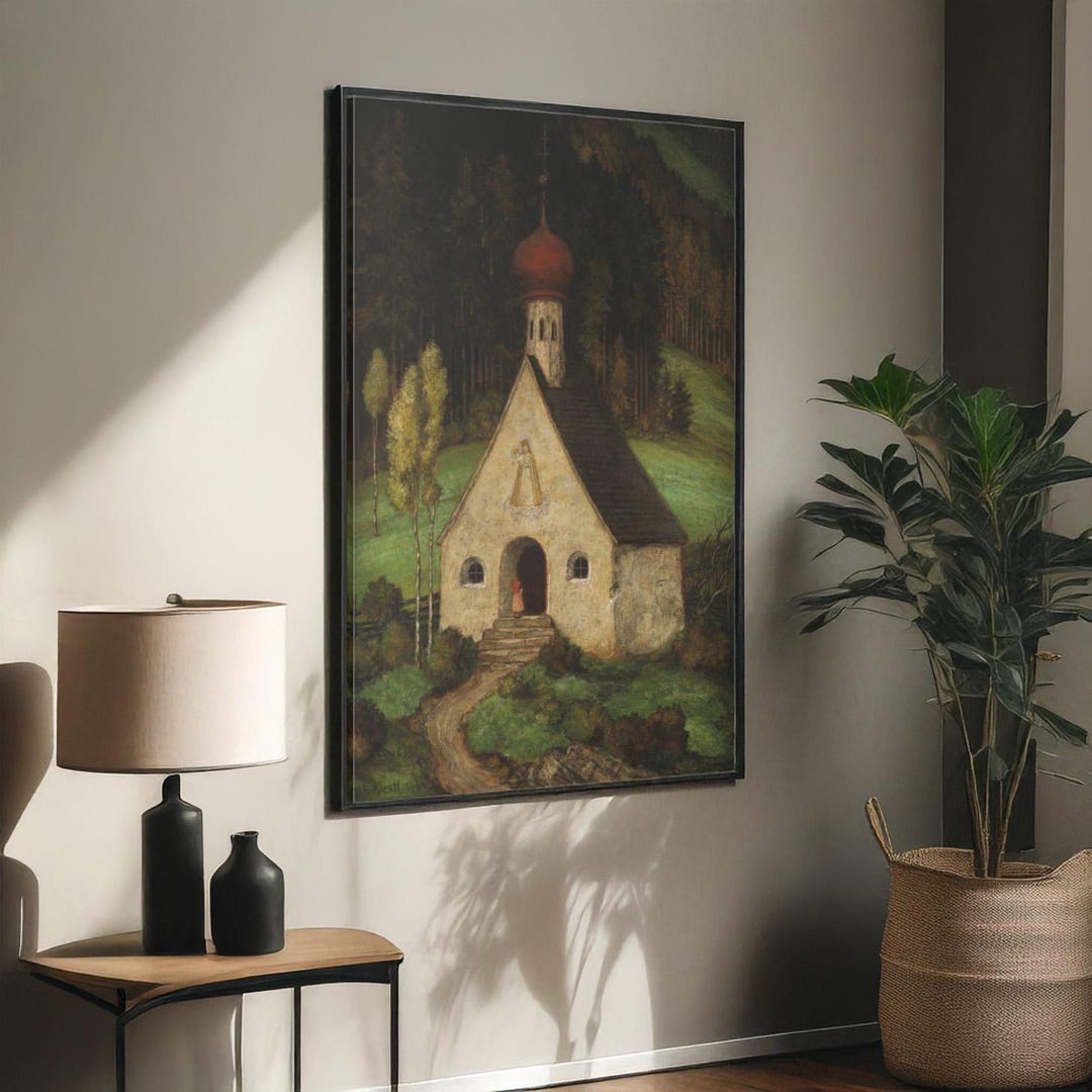 Child at the Chapel Print: Catholic Wall Art, Framed Poster - Etsy
