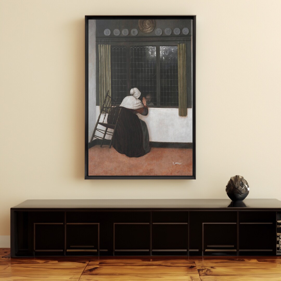 Woman at a Window by Jacob Vrel Canvas/poster Wall Art Reproduction ...
