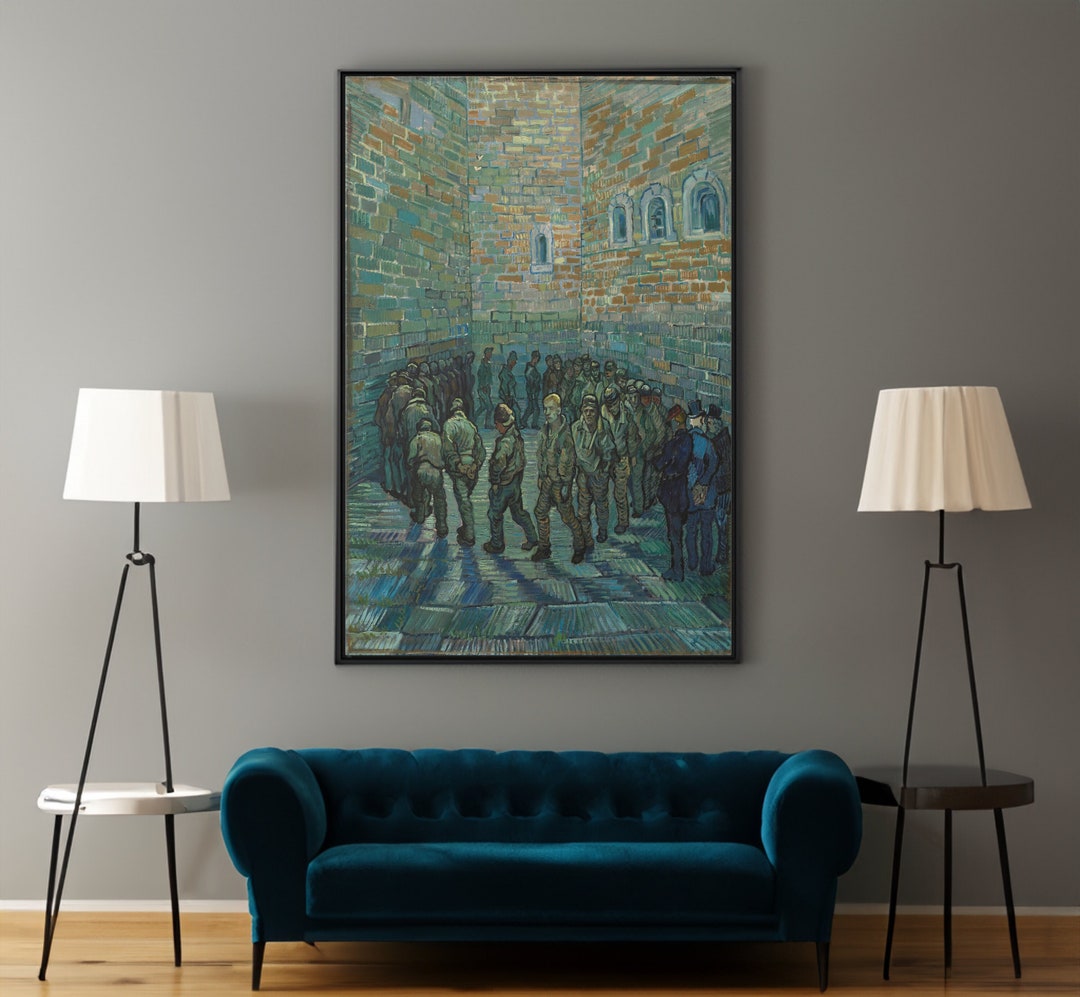 Vincent Van Gogh Prisoners Round Canvas/poster Art Reproduction, Prison ...