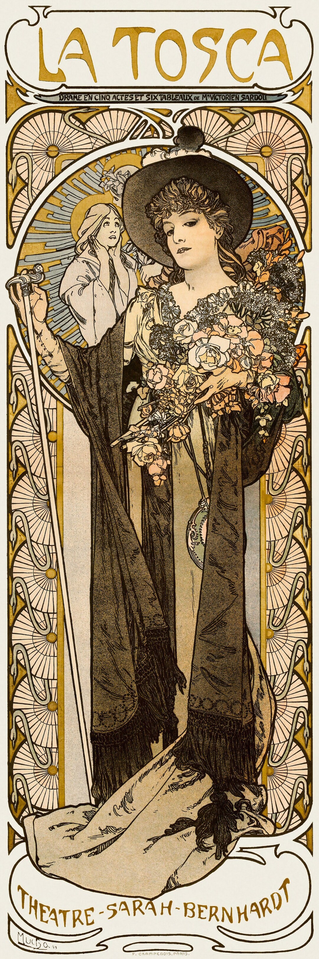 Alphonse Mucha La Tosca Sarah Bernhardt Canvas Wall Art - Etsy
