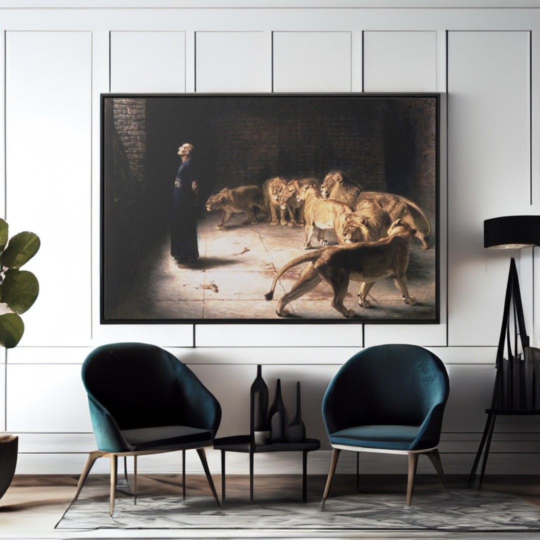 Daniel Answer to the King in the Lions Den by Briton Riviere Canvas ...