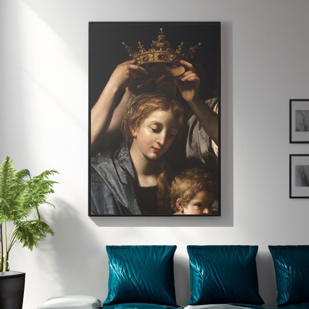Virgin Mary the Crown by Bartolomeo Cavarozzi Canvas/poster Wall Art ...