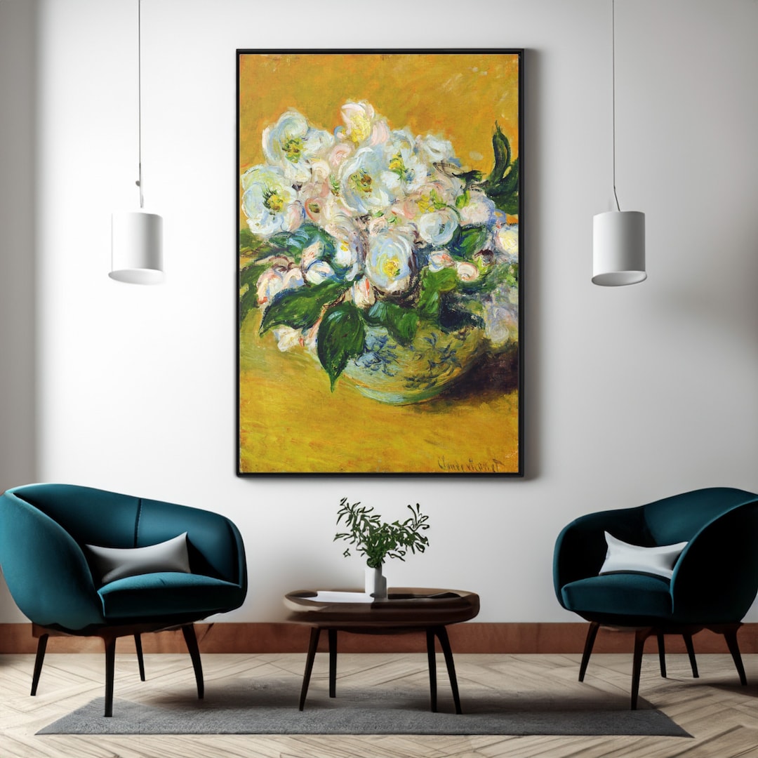 Claude Monet Christmas Roses Canvas Wall Art, Impressionism Print ...