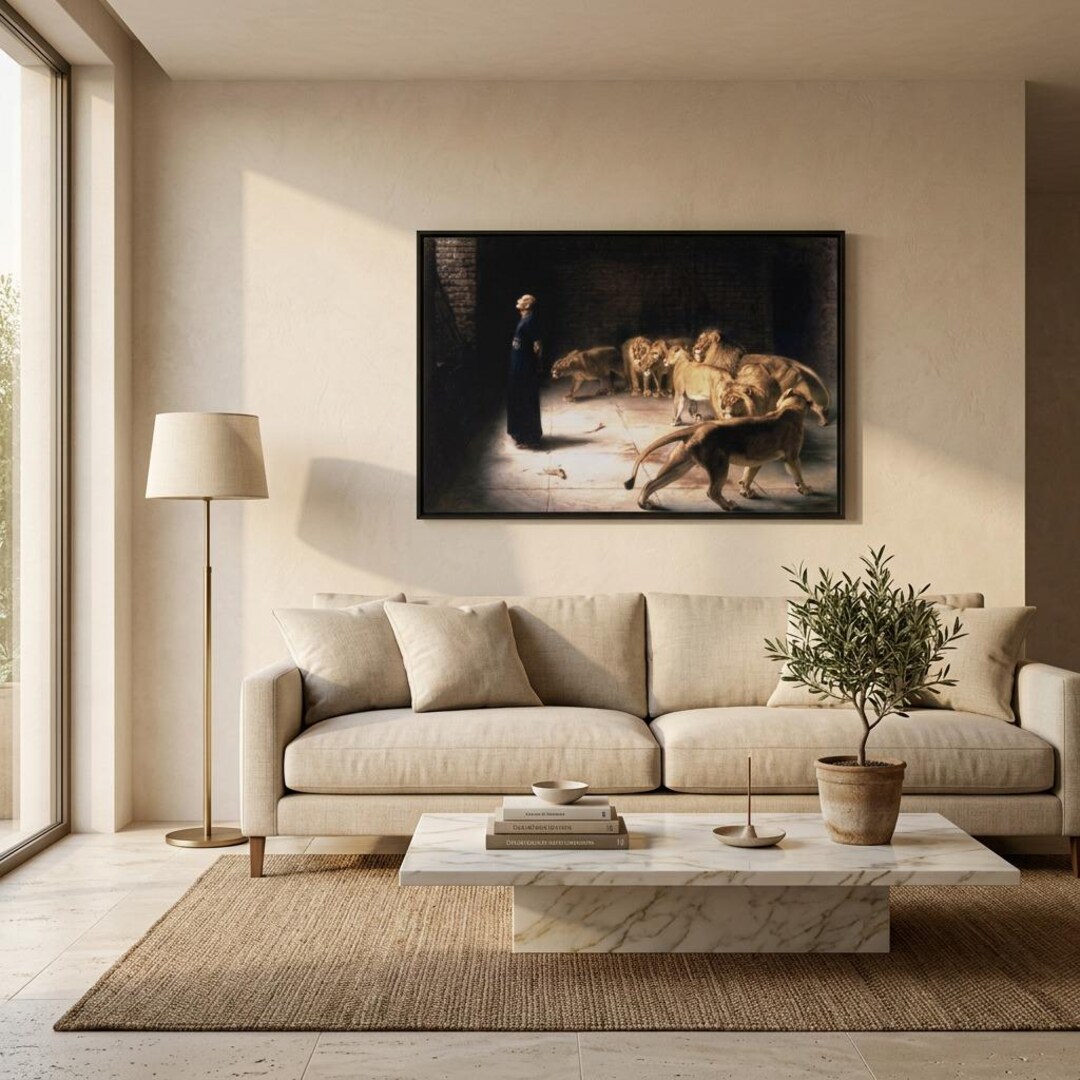 Daniel Answer to the King in the Lions Den by Briton Riviere Canvas ...
