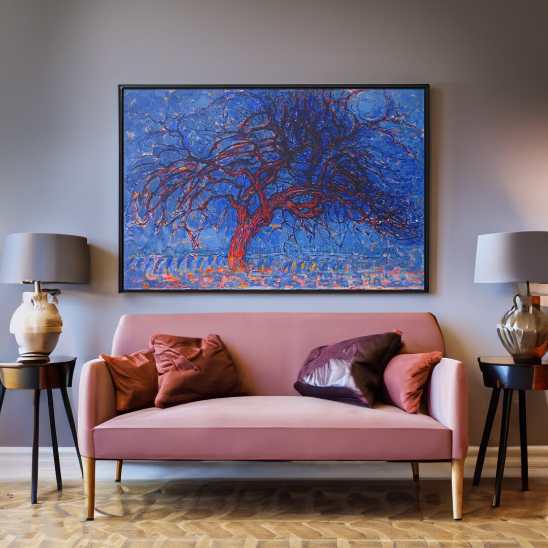 Piet Mondrian Red Tree Art Print: Abstract Nature Canvas/poster - Etsy