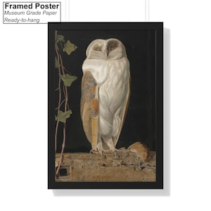 The White Owl by William James Webbe Canvas Wall Art Reproduction, Bird ...