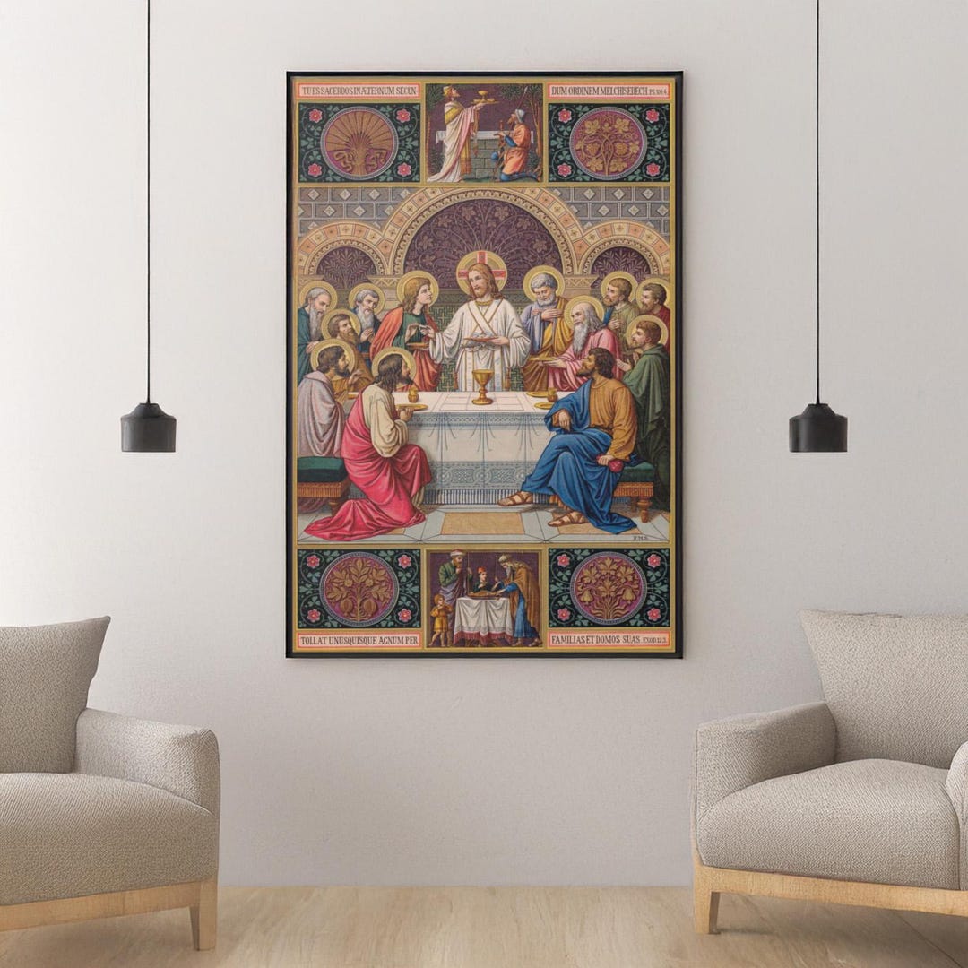 Max Schmalzl the Last Supper Canvas Wall Art, Catholic Painting Print ...