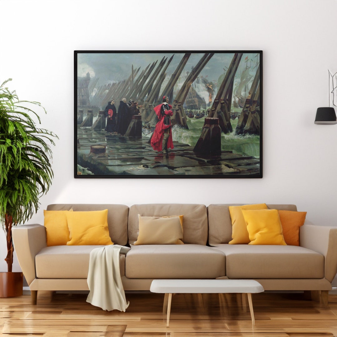 Cardinal Richelieu Siege of La Rochelle Art Reproduction: Canvas or ...