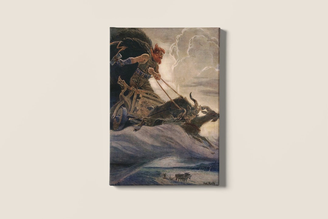 Donar Thor by Max Friedrich Koch Canvas Wall Art Mythology - Etsy
