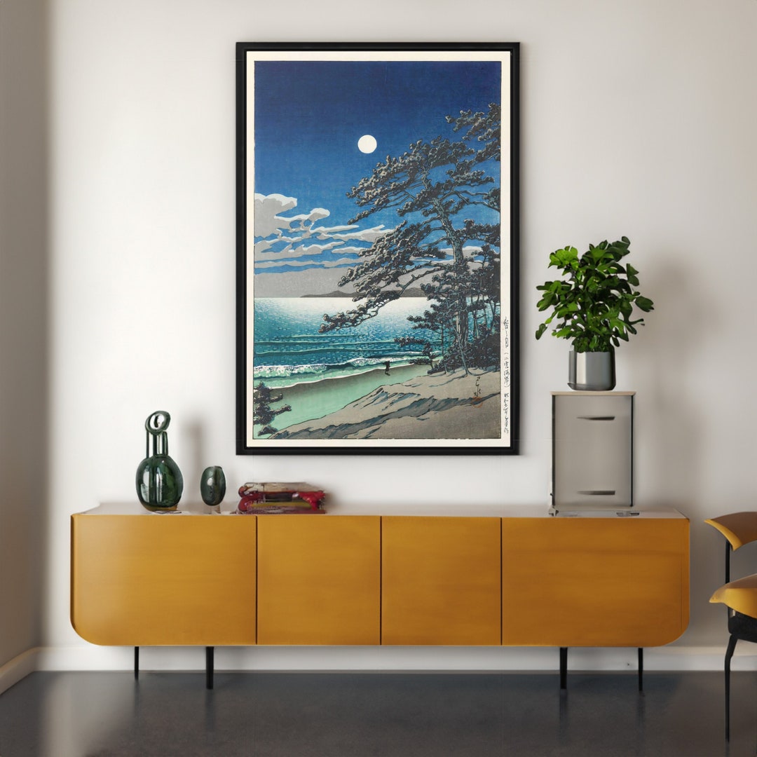 Hasui Kawase Spring Moon at Ninomiya Beach Canvas/poster Wall Art ...