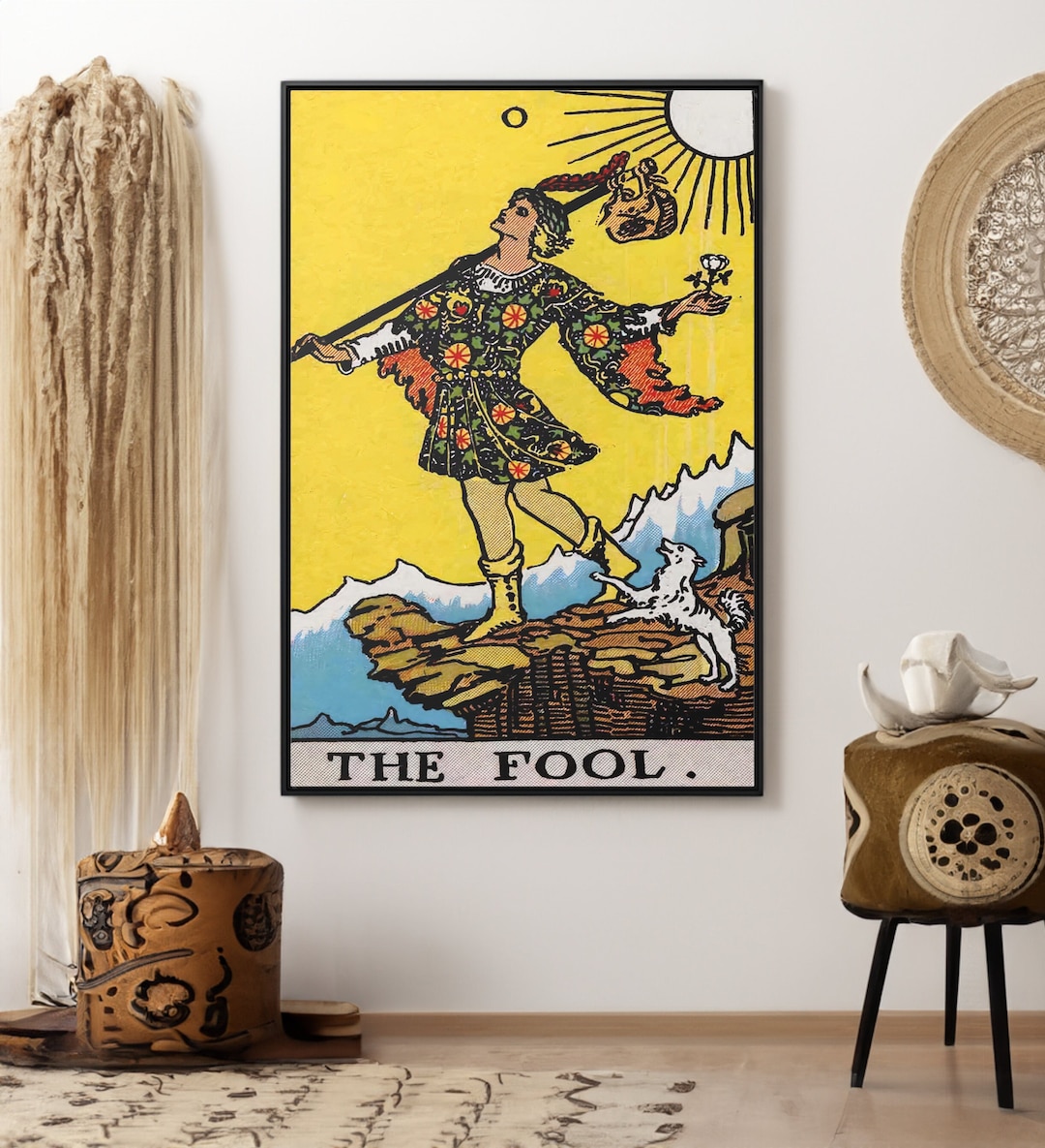 The Fool Tarot Card Canvas Wall Art Reproduction, Psychic Painting ...