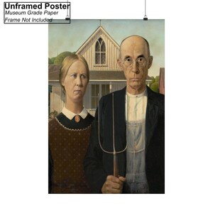 Grant Wood American Gothic Canvas/poster Wall Art Reproduction - Etsy